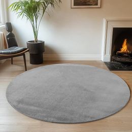 Ayyildiz Teppiche Teppich &raquo;JOY 1400, auch als L&auml;ufer und in Rund erh&auml;ltlich&laquo; rund 11 mm H&ouml;he besonders weich, uni Kurzflor, Wohnzimmer, Kinderzimmer grau Polyester &Oslash; 