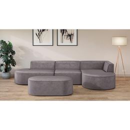 OTTO home Ecksofa &raquo;EIVIND Designer Sofa mit Ottomane rechts/links, B/T/H: 343/159/72 cm&laquo; L-Form mit Wellenunterfederung, auch in Feincord und Boucl&eacute; 
