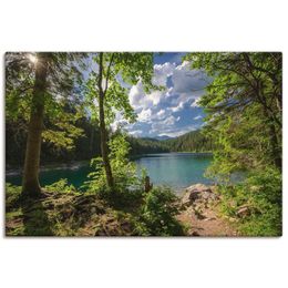 Artland Leinwandbild &raquo;Eibsee&laquo; Gew&auml;sser 1 Stk. tlg. auf Holzrahmen gespannt gr&uuml;n B/H/T: 120cm x 80cm, Leinwandbild Gew&auml;sser Querformat, 1 Stk.