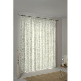 Adam Vorhang &raquo;Scribble&laquo; Kr&auml;uselband 1 Stk. tlg. aus Leinen und Bio-Baumwolle wei&szlig; Jacquard, Baumwolle (Bio-Baumwolle), Leinen 175cm, Kr&auml;uselband, 145cm
