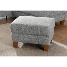 OTTO home Hocker &raquo;Texel&laquo; mit Federkern und Kontrastnaht, F&uuml;&szlig;e Buche eichefarben silber Struktur fein ( 100% Polyester);Luxus-Microfaser (100% 