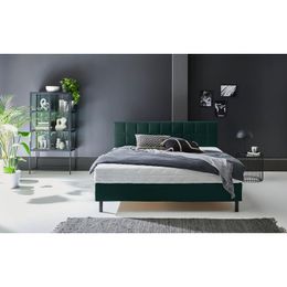 ATLANTIC HOME COLLECTION Boxbett &raquo;Nikola&laquo; Massivholzf&uuml;&szlig;en, mit / ohne Matratze, in H2 und H3 erh&auml;ltlich gr&uuml;n Struktur, Liegefl&auml;che B/L: 160cm x 200cm,