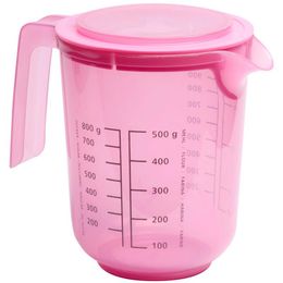 APS R&uuml;hrsch&uuml;ssel &raquo;- R&uuml;hrbecher mit Deckel, inklusive Spritzschutz&laquo; 1 Stk. aus Kunststoff &Oslash; 12,5 cm, H&ouml;he 16 cm, 1 Liter, aus Polypropylen pink 