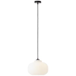 Brilliant Pendelleuchte &raquo;Blop&laquo; E27 H&ouml;he 128,5 cm, &Oslash; 30 cm, E27, k&uuml;rzbar, Glas/Metall wei&szlig; 1, &Oslash; 30cm