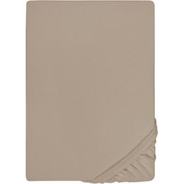 Biberna Spannbettlaken &raquo;Samy&laquo; hochwertiges Jersey-Elasthan f&uuml;r Topper geeignet blau Jersey-Elasthan, Obermaterial: 95% Baumwolle, 5% Elasthan 1 Stk., Jersey-