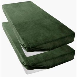 OTTO home Spannbettlaken &raquo;Desner3, Mikrofaser Fleece besonders weich im Griff, Cashmere-Touch&laquo; f&uuml;r Matratzen bis 20cm H&ouml;he, Bettlaken gr&uuml;n Microfaser,