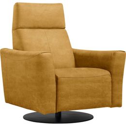 Egoitaliano Sessel &raquo;Blues Designsessel, Loungesessel, Breite 84cm, bequem und elegant&laquo; drehbar, inkl. manuelle Relaxfunktion durch Push-Back-Mechanismus gelb 