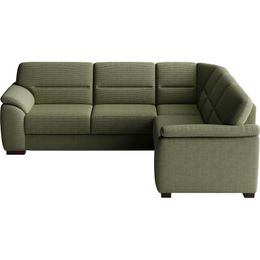 Sit & More sit&more Ecksofa &raquo;Montego L-Form, B: 256 cm, gro&szlig;e Stoffauswahl, Komfort Sitzh&ouml;he 46cm&laquo; wahlweise mit Schlaffunktion und Schubkasten gr&uuml;n 100% 