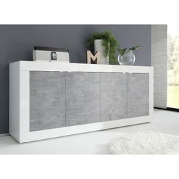 Home Affaire Sideboard &raquo;Basic Breite 207 cm, Kommode 4 T&uuml;ren, Anrichte,&laquo; Metallgriff, moderne Rahmenoptik, viel Stauraum, Farbauswahl wei&szlig; B/H/T: 