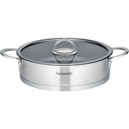 Servierpfanne &raquo;Hanseatic&laquo; Edelstahl 18/10 rostfrei, mit Antihaft-Versiegelung, Induktion silber &Oslash; 28cm + H&ouml;he 8cm
