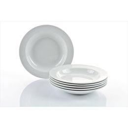 Retsch Arzberg Suppenteller &raquo;Teller Set, HEIKE WEISS 21 cm, f&uuml;r 6 Personen, rund Porzellan&laquo; Allrounder f&uuml;r jeden Tag - langlebig und universell einsetzbar wei&szlig; 