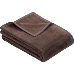 Ibena Wohndecke &raquo;Berlin&laquo; Hochwertige Konfektion mit Markenpatch, Kuscheldecke braun Mischgewebe B/L: 150cm x 200cm