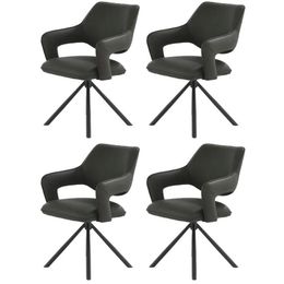 Jockenh&ouml;fer Esszimmerstuhl &raquo;Lambert&laquo; (Set) 4 Stk.4-Fuss-Stuhl, Drehfunktion (360&deg;), Lederoptik, bis 150 kg belastbar grau B/H/T: 62cm x 86cm x 63cm, 4 Stk., 