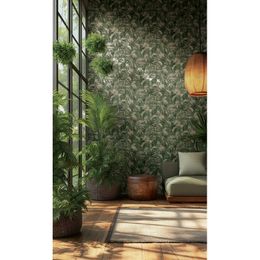 Livingwalls living walls Vliestapete &raquo;Botanik-Tapete Natur Bl&auml;ttermuster strukturiert&laquo; botanisch strukturiert Vlies B/L: 0,53m x 10,05m, Rollen: 1