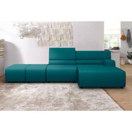 Egoitaliano Ecksofa &raquo;Babouche, Designsofa mit au&szlig;ergew&ouml;hnlichem Sitzkomfort zum Wohlf&uuml;hlen&laquo; blau 100% Polyester. Wasserabweisende Mikrofaser. B/H/T: 384cm x 98cm,