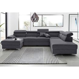 DOMO collection Wohnlandschaft &raquo;Mira, inklusive Kopfteilverstellung f&uuml;r mehr Wohlf&uuml;hlkomfort, U-Form&laquo; wahlweise mit Bettfunktion und Bettkasten, 