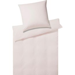 Elegante Bettw&auml;sche &raquo;Solid Stripe&laquo; 2 Stk. angenehmes Hautgef&uuml;hl rosa Mako-Jersey, Obermaterial: 100% Baumwolle B/L: 135cm x 200cm, 1 Stk., 1 Stk., Mako-Jersey,