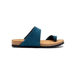 Comfortfusse Leder-Zehentrenner in Dunkelblau - 54% | Gr&ouml;&szlig;e 39 | Damen-sandalen