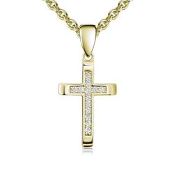 Firetti Herren Kette mit Anh&auml;nger &raquo;Schmuck Geschenk Silber 925 Halsschmuck Kreuz-Design&laquo; Made in Germany - mit Zirkonia (synth.) Silber 925 (