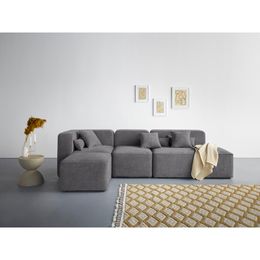 Home Affaire Ecksofa &raquo;Sundstrup L-Form&laquo; Modulserie, individuelle Zusammenstellung grau 100% Polyester B/H/T: 303cm x 76,5cm x 93cm, Struktur weich, 