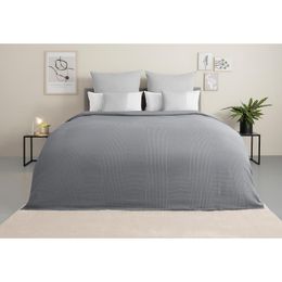 OTTO home Tagesdecke &raquo;Mira&laquo; leichte Tagesdecke aus 100% Baumwolle, uni &Uuml;berwurf, ohne F&uuml;llung grau Baumwolle B/L: 250cm x 250cm