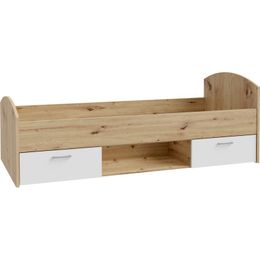FORTE Stauraumbett &raquo;Culgoa&laquo; Jugendbett, Stauraum, Schubkasten, modernes Dekor, pflegeleicht beige Liegefl&auml;che L&auml;nge B: 200cm x 90cm, H&ouml;he Bett: 75,5cm
