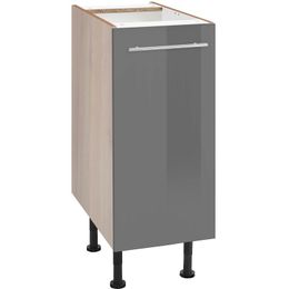 Optifit Unterschrank &raquo;Bern&laquo; 30 cm breit, mit 1 T&uuml;r mit h&ouml;henverstellbaren F&uuml;&szlig;en, mit Metallgriff grau B/H/T: 30cm x 87cm x 58,4cm