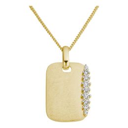 Firetti Damen Kettenanh&auml;nger &raquo;Schmuck Geschenk Gold 333 Halsschmuck Anh&auml;nger Pl&auml;ttchen&laquo; mit Brillanten gold 0,11 P2 = erkennbare Einschl&uuml;sse, 