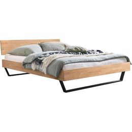 Hasena Massivholzbett &raquo;Asti&laquo; mit einer Fu&szlig;h&ouml;he von 20 cm braun Eiche massiv Liegefl&auml;che L&auml;nge B: 200cm x 140cm, H&ouml;he Bett: 36cm H&ouml;he Bettseite: 16cm 