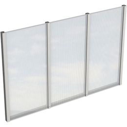 Skan Holz Carport-Seitenwand m. Polycarbonat, freistehend grau Holzwerkstoff B/H/T: 293cm x 200cm