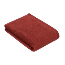Vossen Badetuch &raquo;Detox Time&laquo; Waffelpique Bord&uuml;ren rot Walkfrottier, Baumwolle B/L: 67cmx140cm, 1 Stk., Walkfrottier