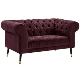 Home Affaire Chesterfield-Sofa &raquo;Tinnum&laquo; rot Luxus-Microfaser Vintageoptik (66% PU, 27% Polyester, 7% Baumwolle);Struktur weich( 97% Polyester, 3% 