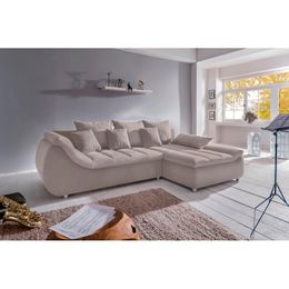 Home Affaire Ecksofa &raquo;Imola, bequem, aktuelle Steppung im Sitz, L-Form, Breite 270cm&laquo; wahlweise mit Bettfunktion braun Microfaser PRIMABELLE (100% 