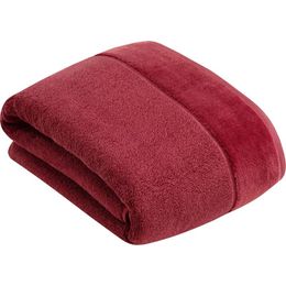 Vossen Badetuch &raquo;Pure&laquo; Baumwolle & VEGAN, mit eleganter Veloursbord&uuml;re rot Frottier, Obermaterial: 100% Baumwolle B/L: 100cmx150cm, 1 Stk., Frottier