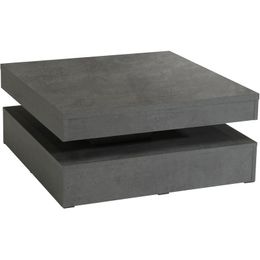 FORTE Couchtisch mit Funktion, drehbare Tischplatte, Breite ca. 78x78 cm grau B/H/T: 78cm x 35cm x 78cm