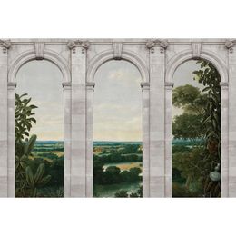 Livingwalls living walls Fototapete &raquo;Walls by Patel Castello&laquo; glatt Vlies, Wand gr&uuml;n Vlies B/L: 4m x 2,7m