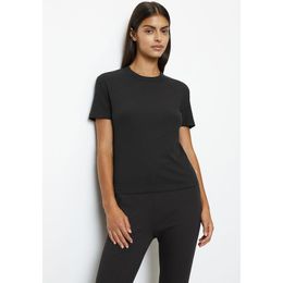 Marc O'Polo Marc O'polo Damen Marc O'Polo Kurzarmshirt &raquo;Modern Move&laquo; mit gerippter Struktur schwarz XS