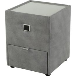 Jockenh&ouml;fer Nachtkonsole &raquo;Lancy&laquo; mit LED-Beleuchtung grau Glas, Holzwerkstoff B/H/T: 42,5cm x 53cm x 45cm, 1 Stk.