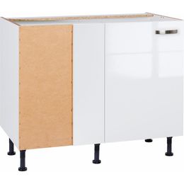 KOCHSTATION Eckunterschrank &raquo;KS-Cara&laquo; wei&szlig; wei&szlig;, B/H/T: 100cm x 87cm x 58,4cm, T&uuml;ren: 1 Stk.