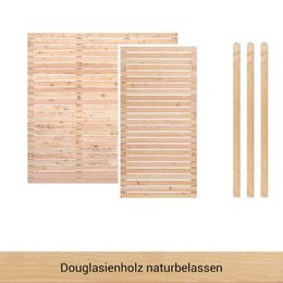 Bm Massivholz Zaun &raquo;Kurt Set 1.1&laquo; 1 Element 180 x 180cm, 1 Element 90x180cm, 3 Pfosten, L&auml;nge 190cm beige Holzwerkstoff H/L: 180cm, Pfosten: 3 Stk.