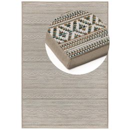 Dekowe Teppich &raquo;Joy Barbados beig&laquo; rechteckig 10 mm H&ouml;he meliert, gestreift, Rauten, mit Bord&uuml;re, In- und Outdoor geeignet beige Kunstfaser B : 160cm 1 Stk.,