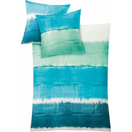 Kleine Wolke Bettw&auml;sche &raquo;Long Beach&laquo; 2 Stk. mit breiten Streifen blau Mako-Satin, Obermaterial: 100% Baumwolle B/L: 135cm x 200cm, 1 Stk., 1 Stk., Mako-Satin, B/L: