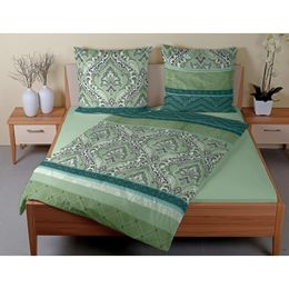 CASATEX Bettw&auml;sche &raquo;Verena&laquo; 2 Stk. elegant und trendig gr&uuml;n Satin, Obermaterial: 100% Baumwolle B/L: 155cm x 220cm, 1 Stk., 1 Stk., Satin, B/L: 80cm x
