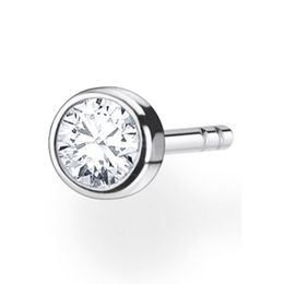 Thomas Sabo Damen Thomas Sabo Single-Ohrstecker &raquo;wei&szlig;er Stein gold, wei&szlig;er Stein silber&laquo; mit Zirkonia (synth.) bunt 4mm, Silber 925 (recycelt)