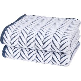 Ross Handt&uuml;cher &raquo;Sensual 9002&laquo; im Zopfmusterstil blau Frottier, Obermaterial: 100% Baumwolle B/L: 50cmx100cm, 2 Stk., Frottier