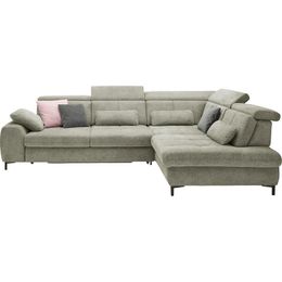 set one by Musterring Ecksofa &raquo;SO 3400 Sitzh&ouml;he 47cm oder 49cm, Sitztiefe verstellbar, B/T 317/220 cm&laquo; Kaltschaumpolsterung, Flachgewebe, whlw. mit 