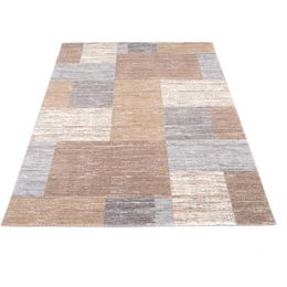 OCI DIE TEPPICHMARKE Teppich &raquo;Sofi Grand&laquo; rechteckig 12 mm H&ouml;he Fris&eacute; Teppich, Kurzflor, Karo,Wohnzimmer beige Kunstfaser B : 65cm 1 Stk., 12mm, L: 