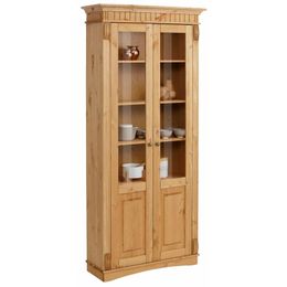 OTTO home Glasvitrine &raquo;Teresa&laquo; Ma&szlig;e (B/T/H): ca. 90/32/193 cm, mit 2 Glast&uuml;ren, H&ouml;he 193 cm, aus massiver Kiefer, FSC beige Massivholz B/H/T: 90cm x 