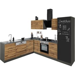 KOCHSTATION Winkelk&uuml;che &raquo;KS-Trier&laquo; ohne E-Ger&auml;te, Stellbreite 220/270 cm grau B/H/T: 220cm x 270cm
