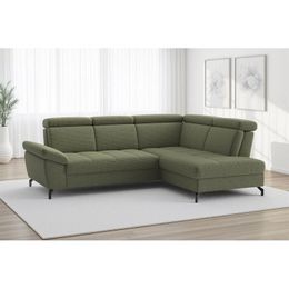 Sit & More sit&more Ecksofa &raquo;Vanity; L-Form, B. 254 cm&laquo; Inkl.Sitz-,Kopf-und Armteilverstellung 100% Polyester B/H/T: 254cm x 84cm x 197cm, Cord, Ottomane rechts,